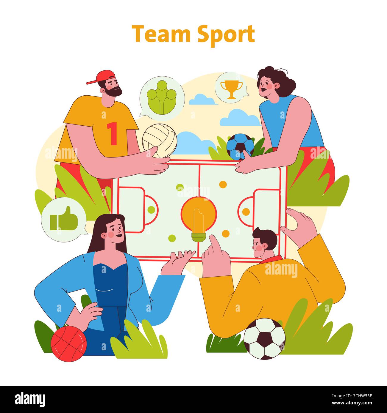 Athletic teamwork strategy Stock Vector Images - Alamy