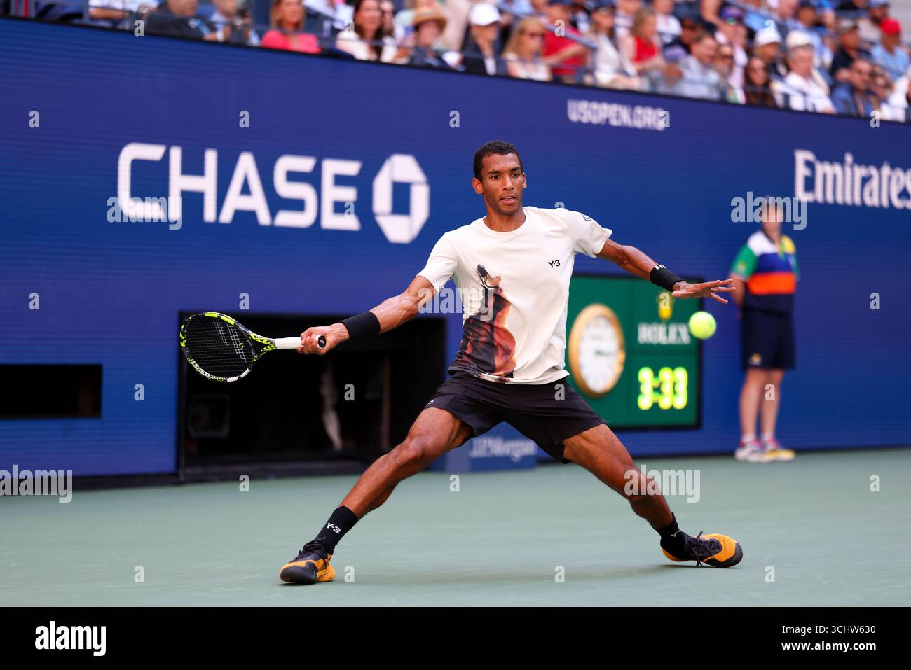 3 September 2025 - Flushing Meadows, New York - Felix Auger-Aliassime of Canada during his ...
