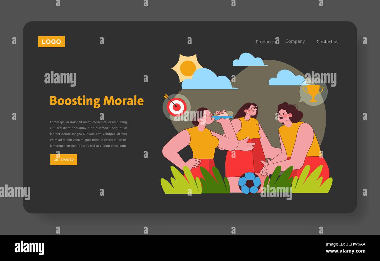 Vector illustration of a group engaging in team building and goal ...