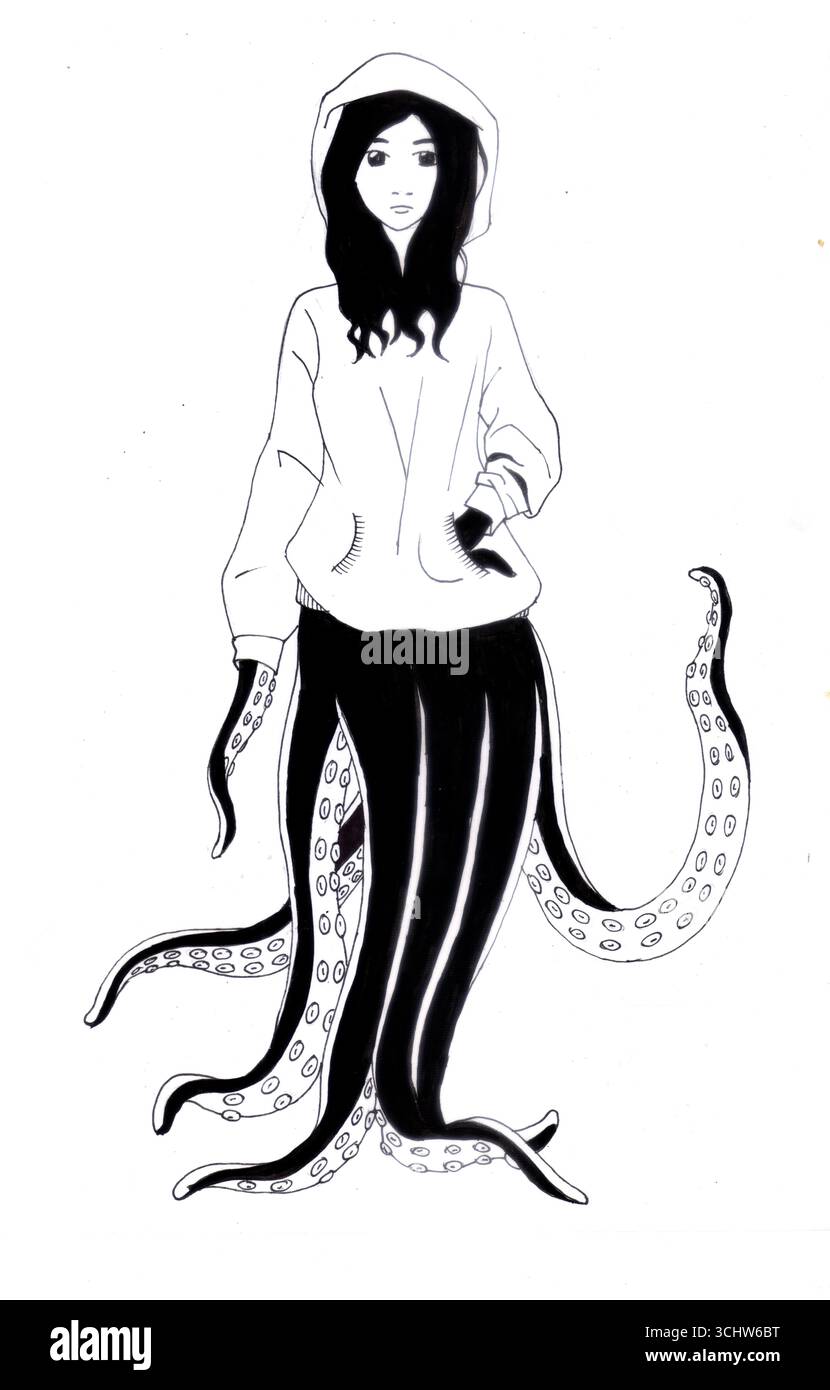 Fantasy octopus drawing hi-res stock photography and images - Alamy