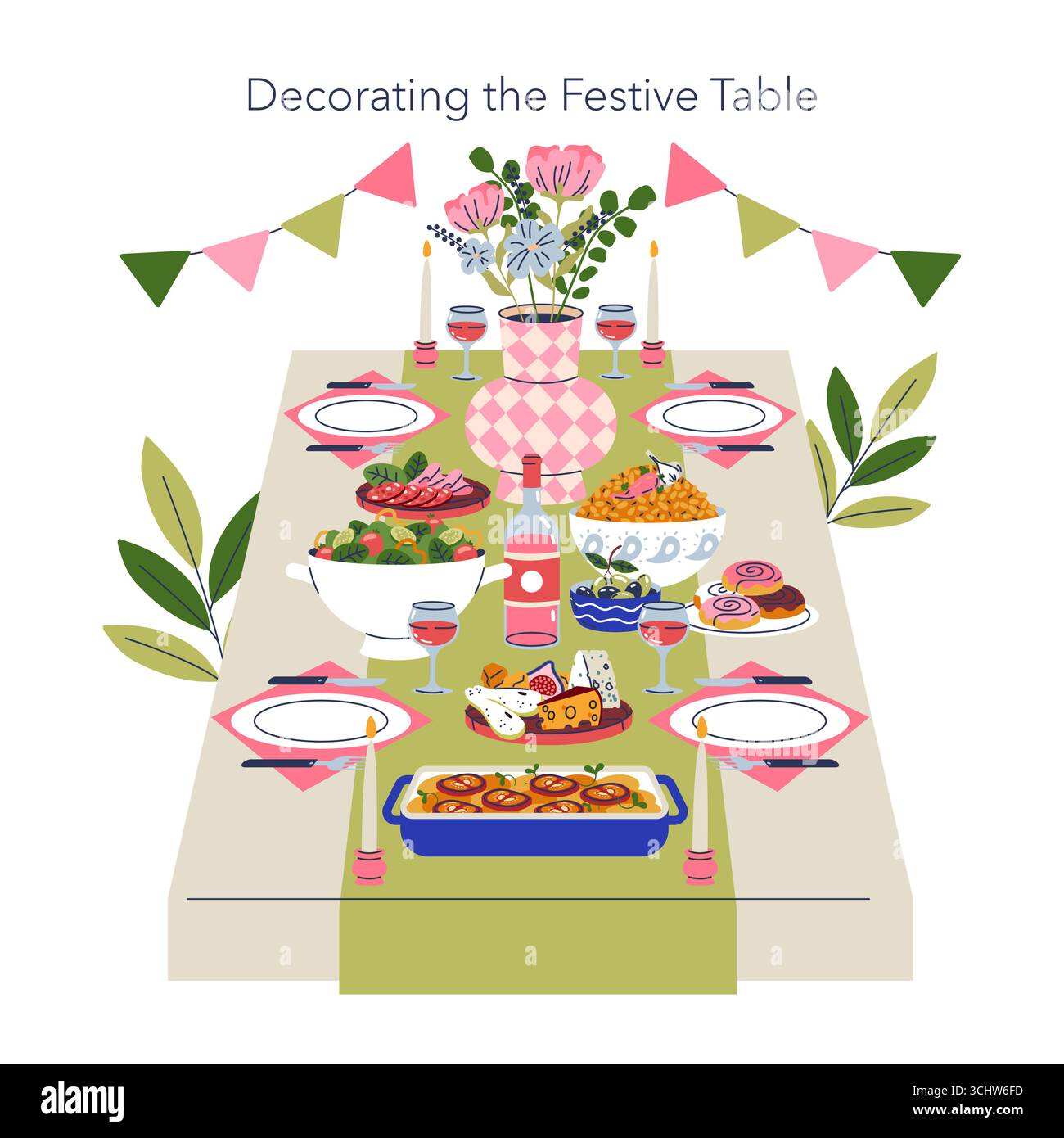 Floral arrangement decorated wine Stock Vector Images - Alamy