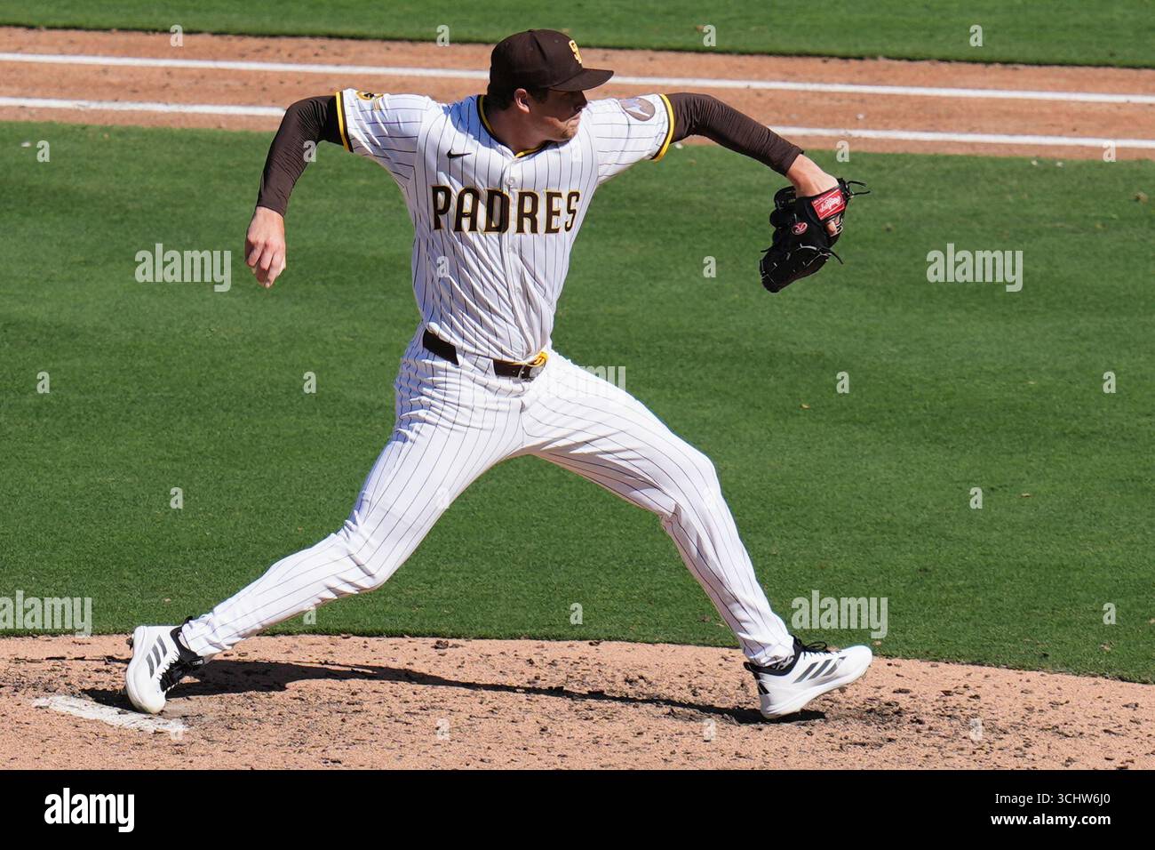 San Diego Padres relief pitcher Mason Miller works against a Baltimore ...
