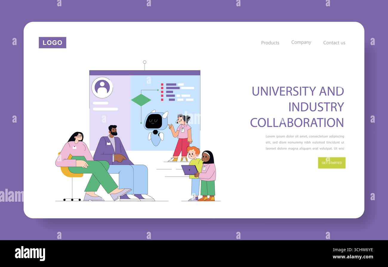 Vector illustration depicting a diverse group engaged in a university ...