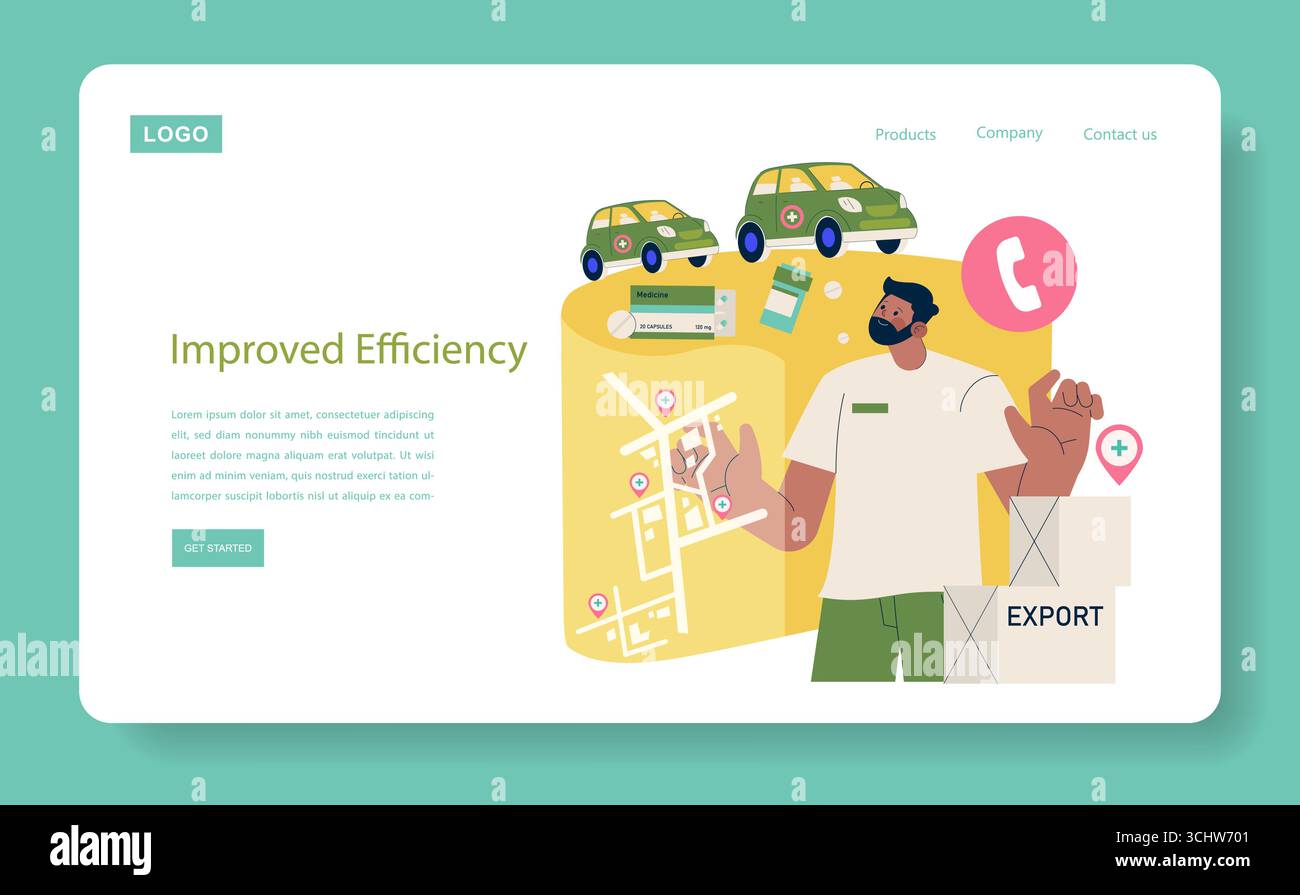 Vector illustration of a person representing efficient export and logistics management. Includes ...