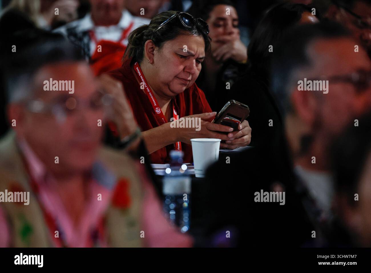 Delegates vote electronically on resolutions at the Assembly of First ...