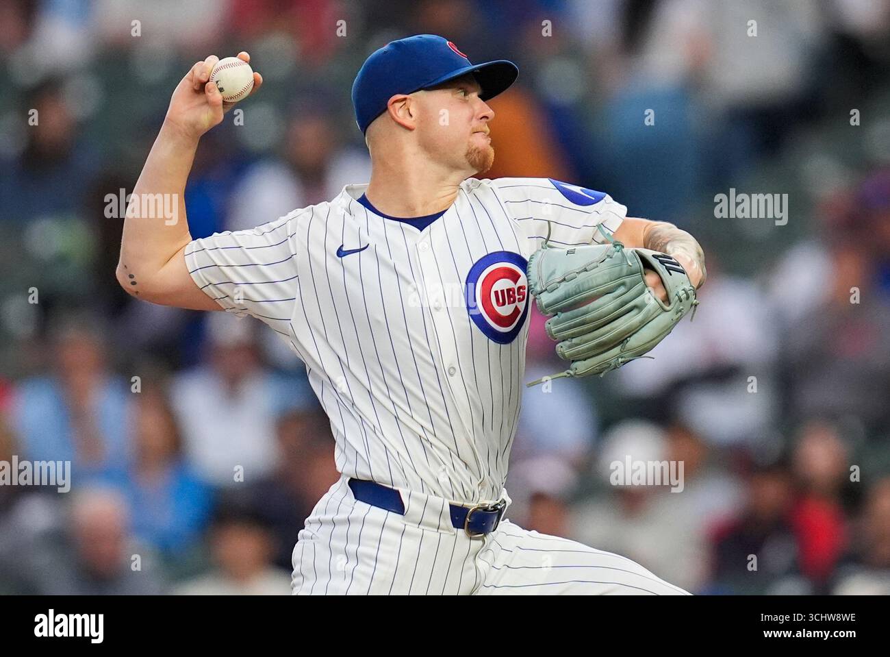 Chicago Cubs starting pitcher Cade Horton throws against the Atlanta ...
