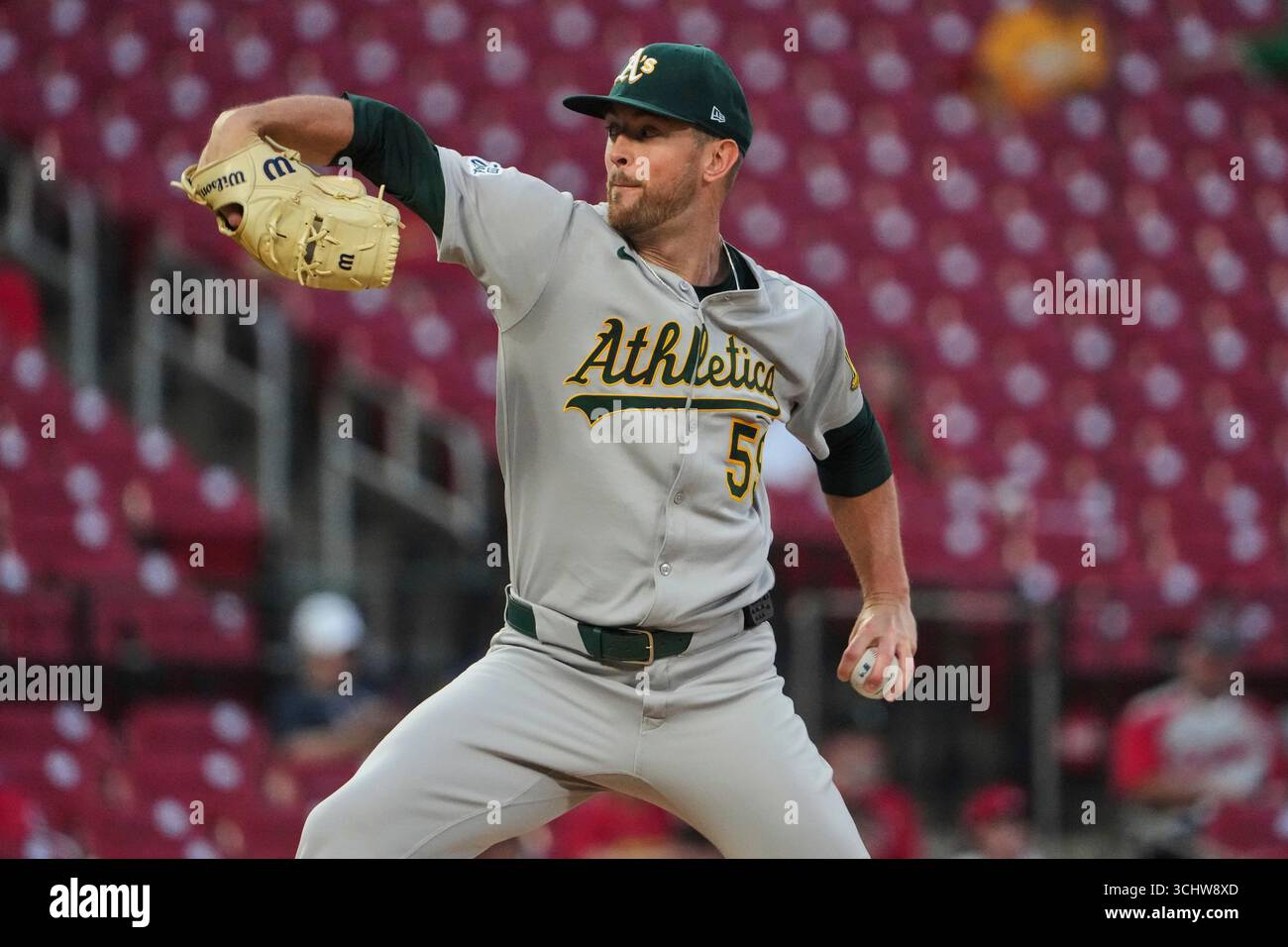 Athletics starting pitcher Jeffrey Springs throws during the first ...