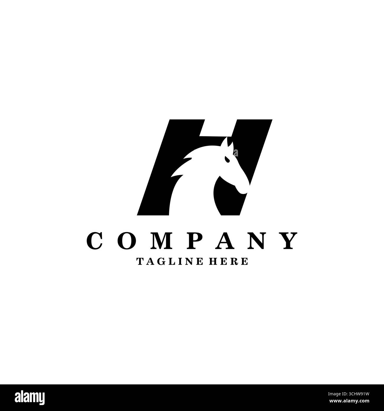 Head horse logo vintage Black and White Stock Photos & Images - Alamy