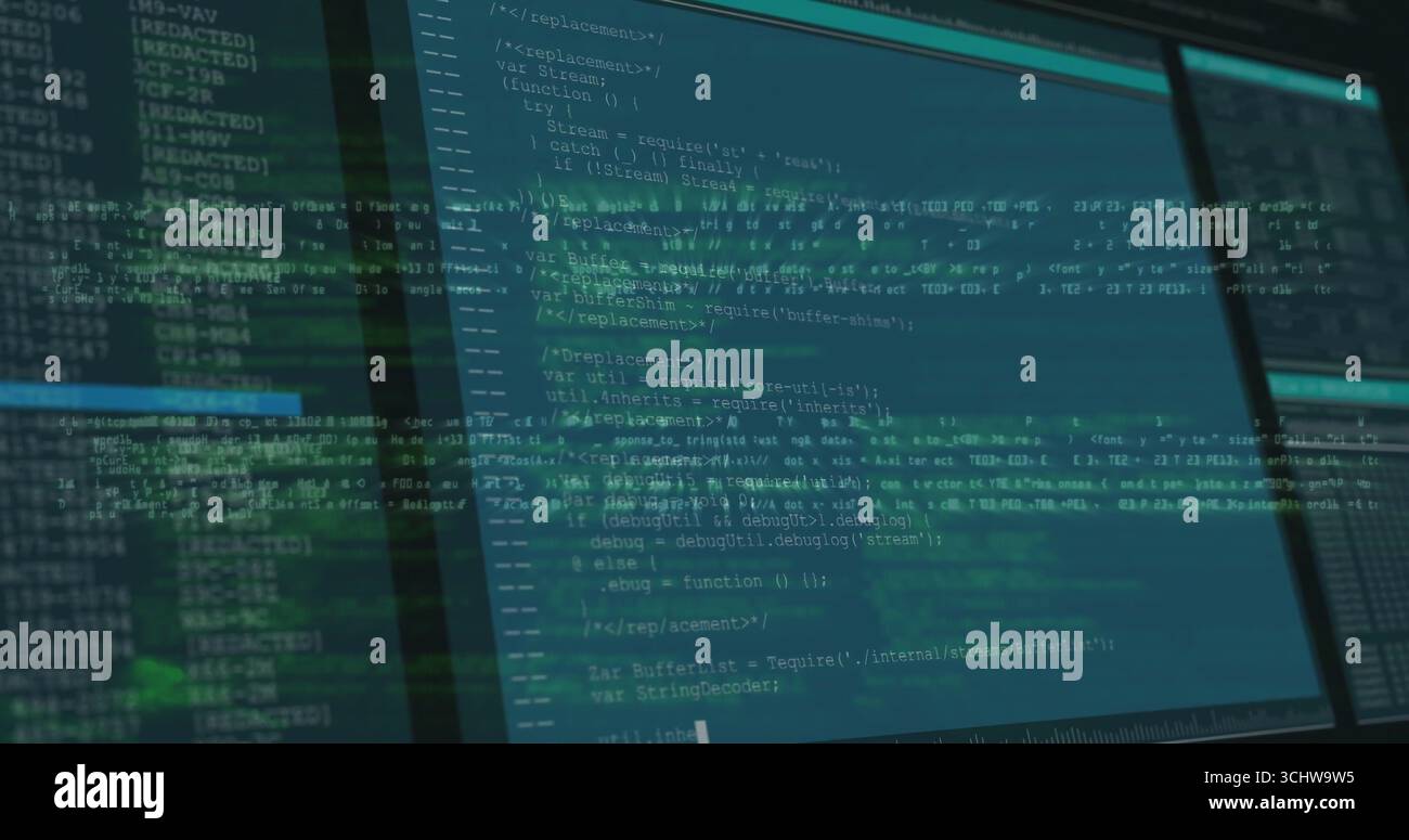 Displaying multi-monitor code with terminal and editor panels at ...