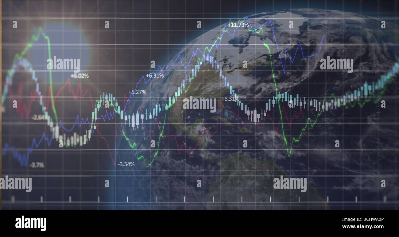 Displaying candlestick bars red hi-res stock photography and images - Alamy