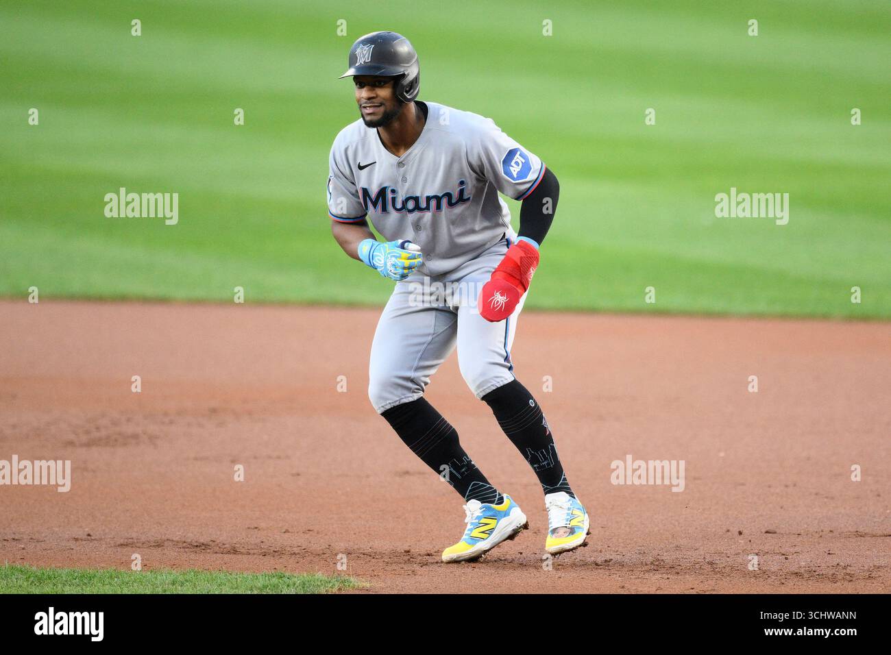 Miami Marlins' Otto Lopez in action during a baseball game against the ...