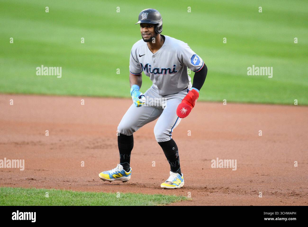 Miami Marlins' Otto Lopez in action during a baseball game against the ...
