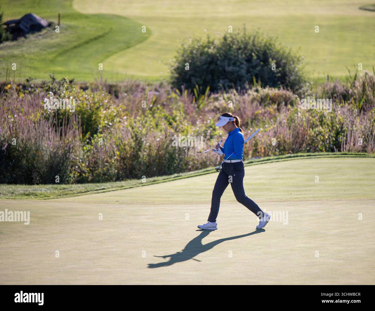 Norton, MA. August 31, 2025. Winner Miranda Wang at the 18th hole of ...