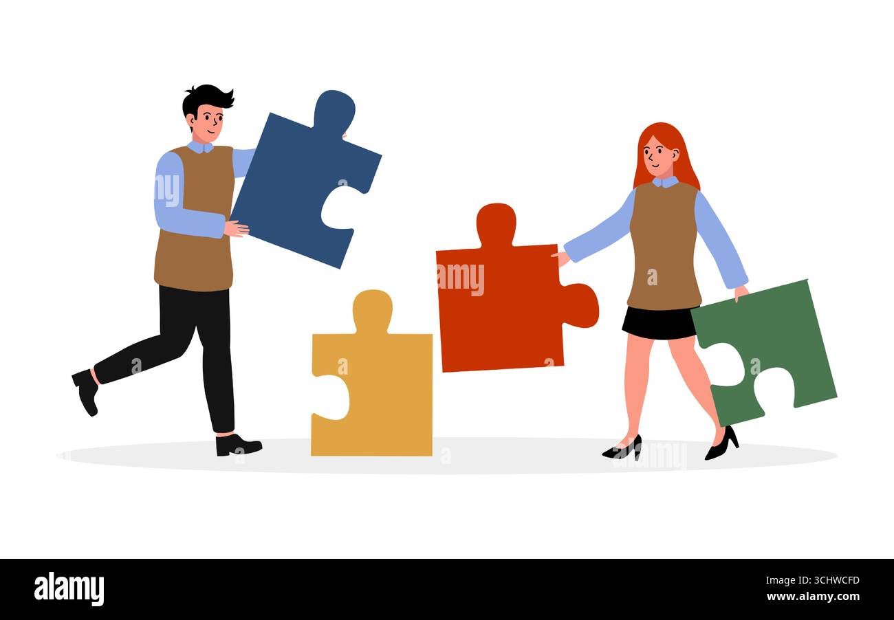 Creative collaboration two people Cut Out Stock Images & Pictures - Alamy