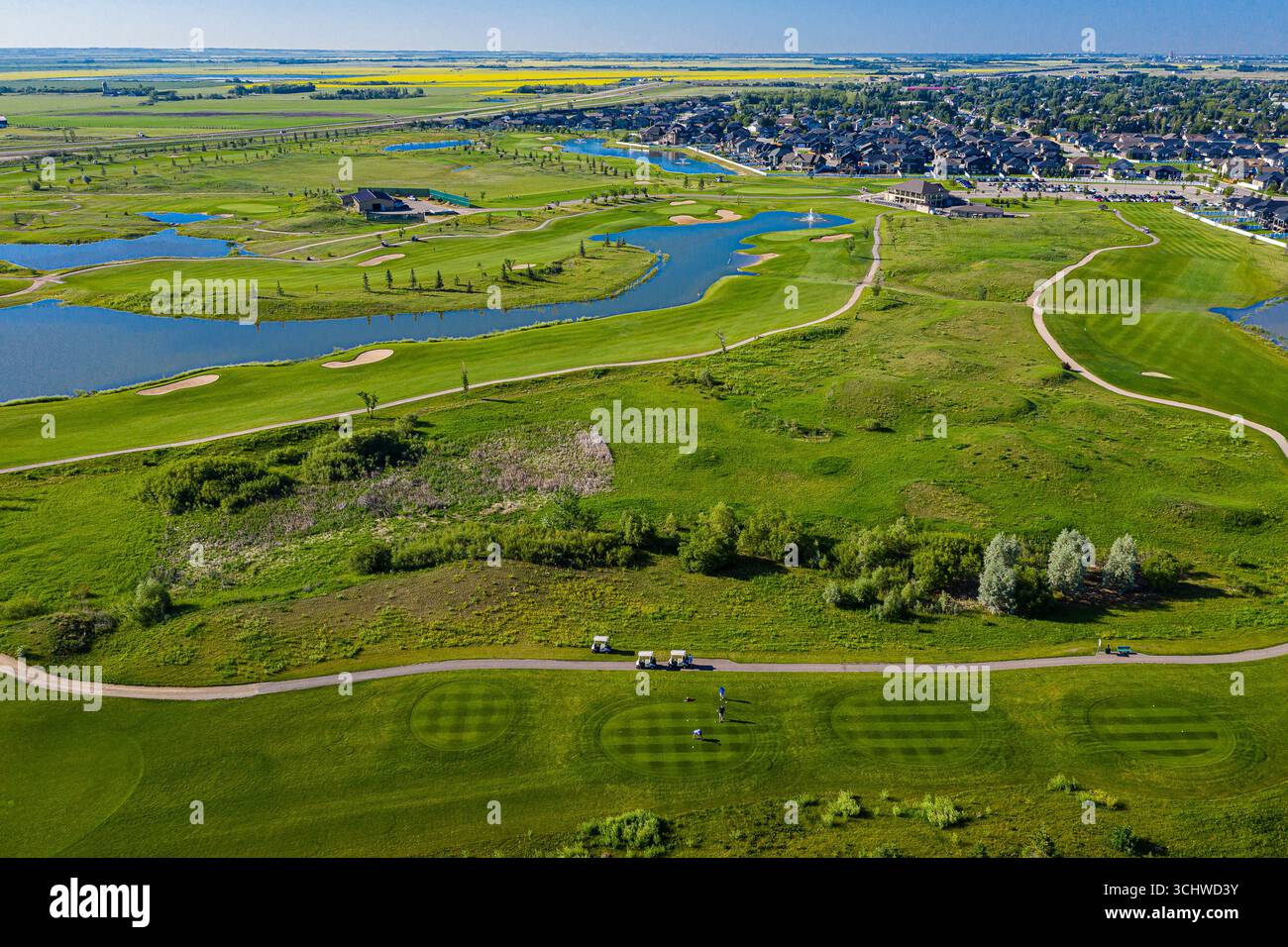 Sweeping drone photo of The Legends Golf Club in Warman, Saskatchewan ...