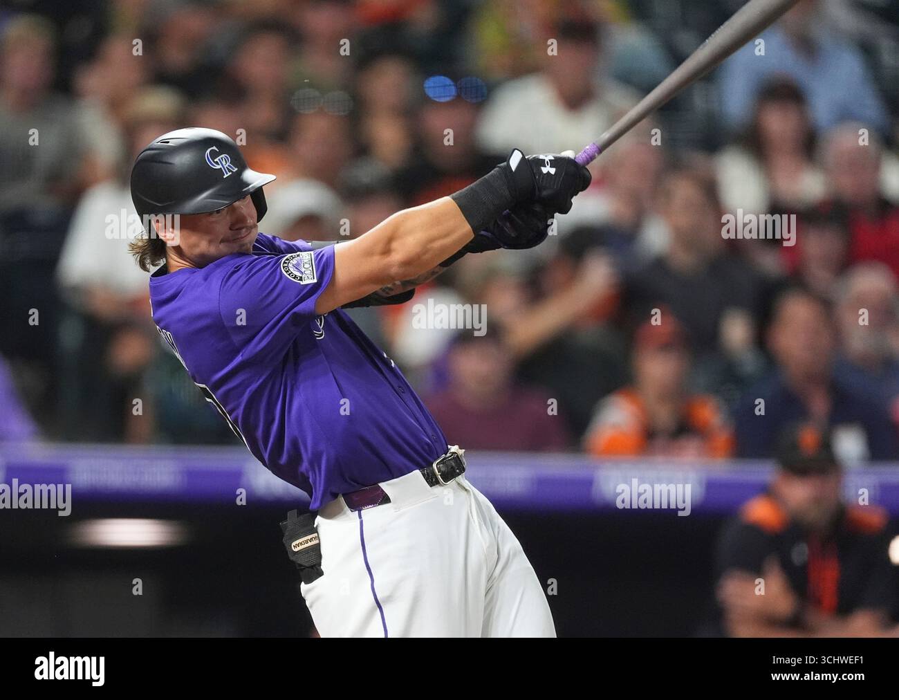 Colorado Rockies' Jordan Beck singles off San Francisco Giants starting ...