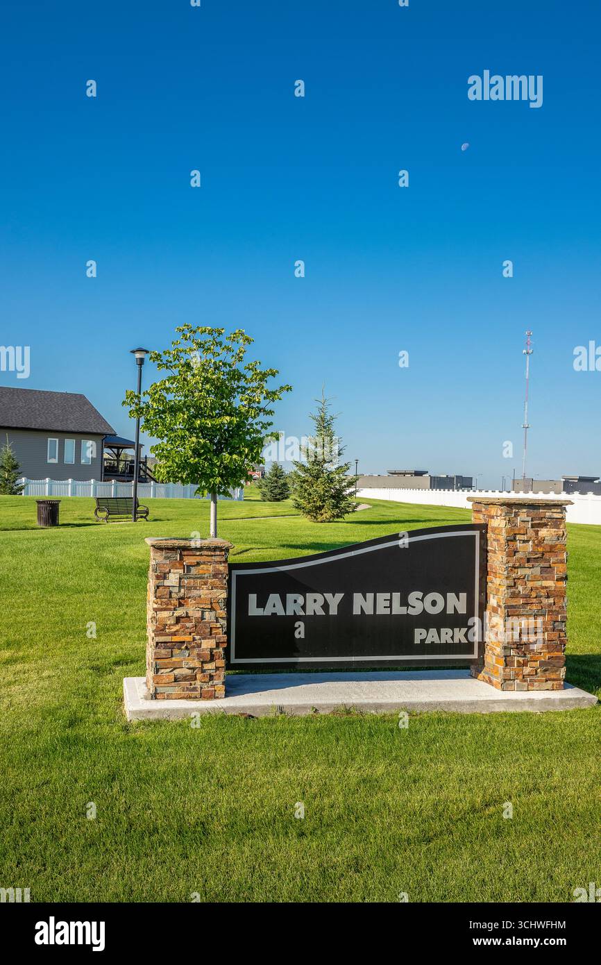 Scenic photo of Larry Nelson Park showing walking paths, grassy lawns ...