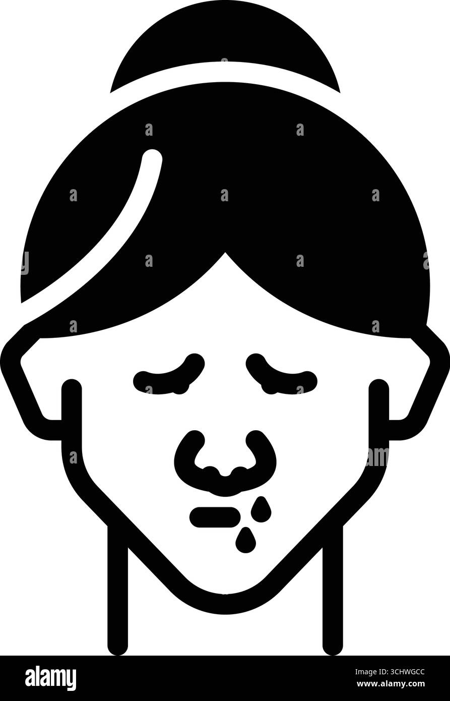 Runny nose vector vectors Black and White Stock Photos & Images - Alamy