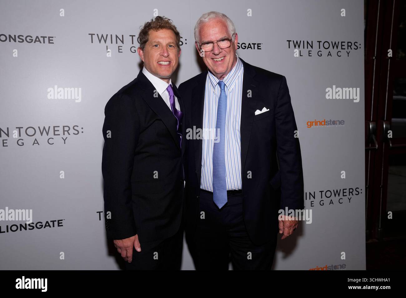 Robert Port, left, and John Miller attend the premiere of "Twin Towers ...