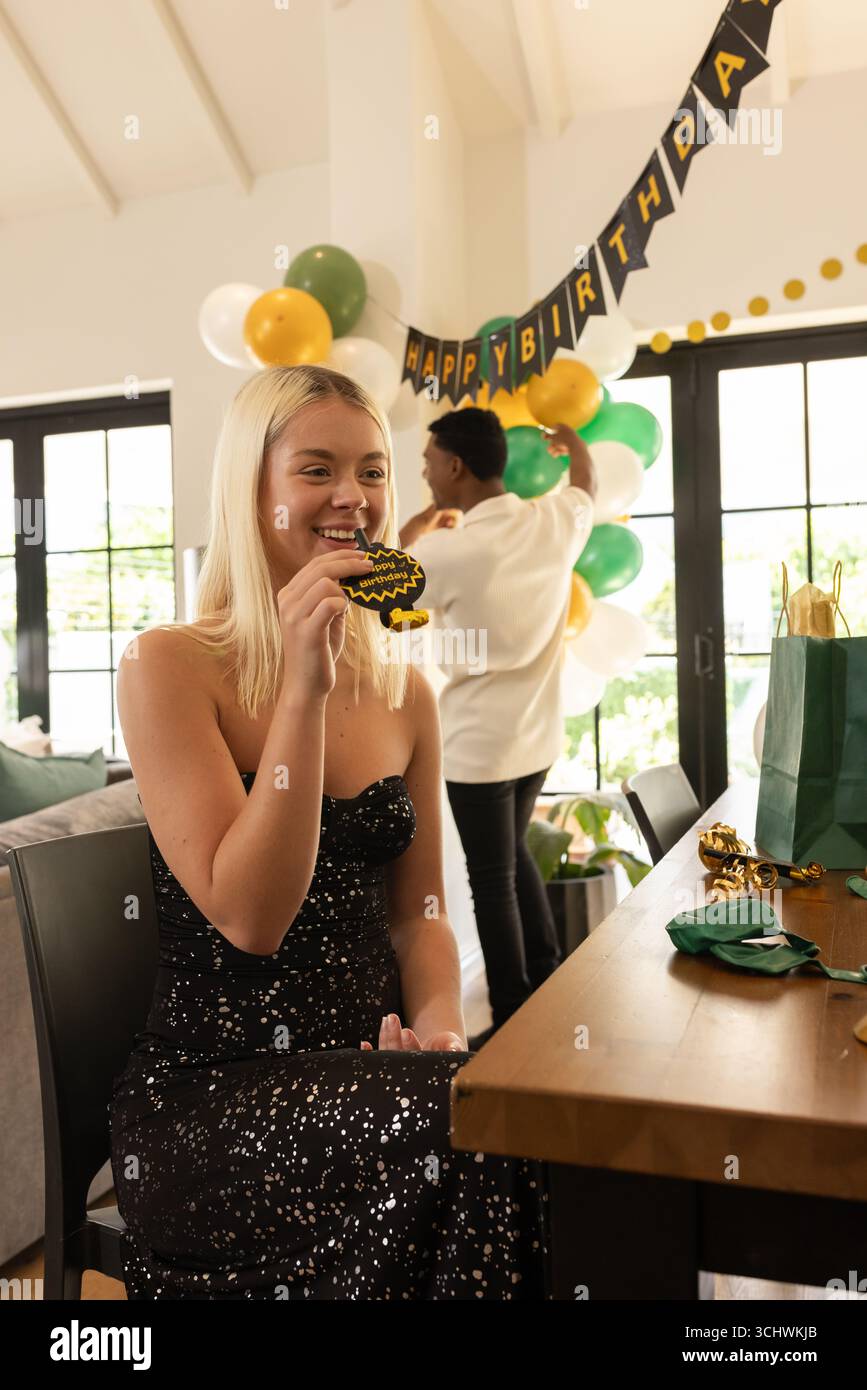 Woman man party hats hi-res stock photography and images - Alamy
