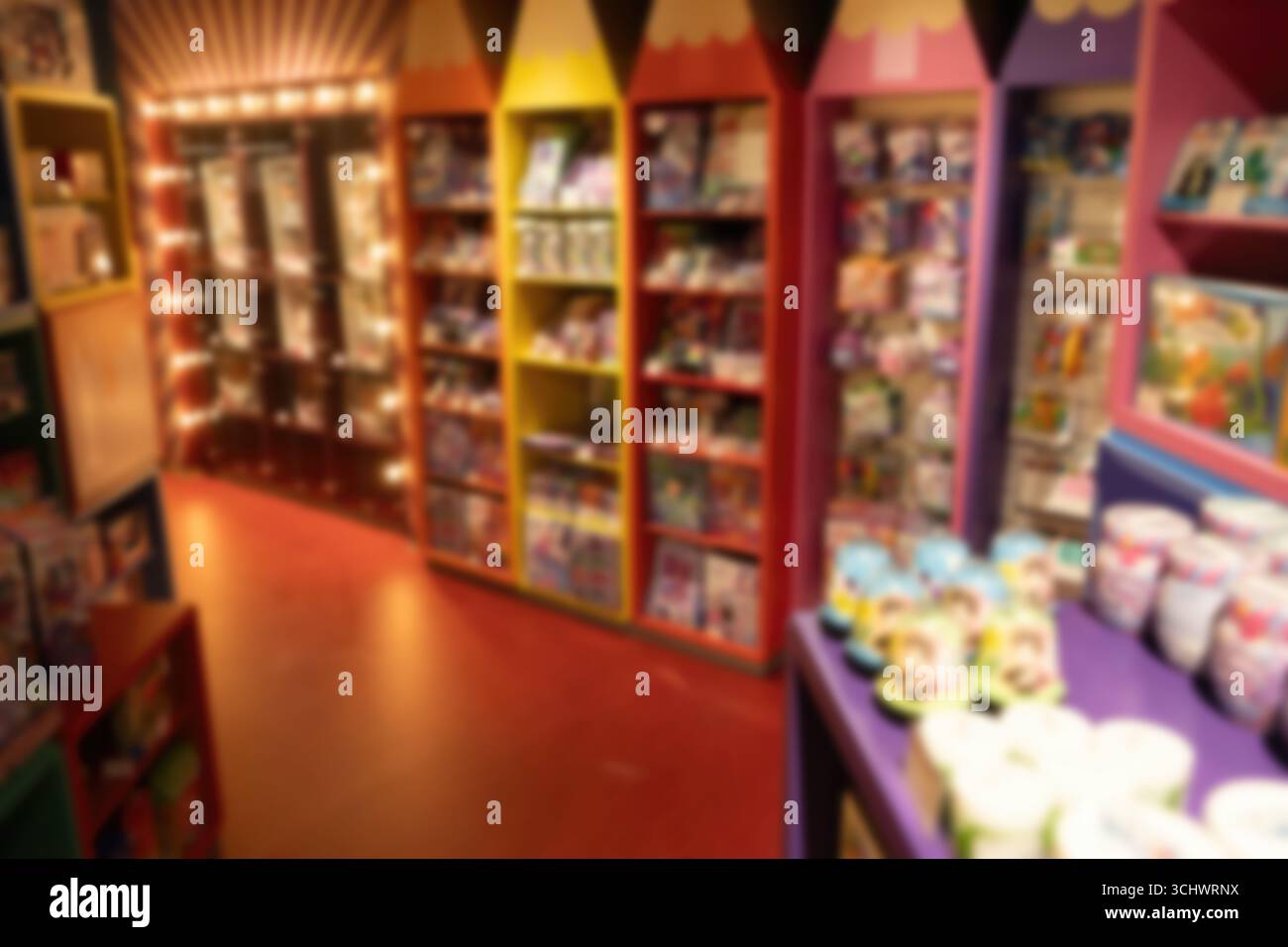 Colorful and Vibrant Toy Store Aisle Filled with Shelves of Playful ...