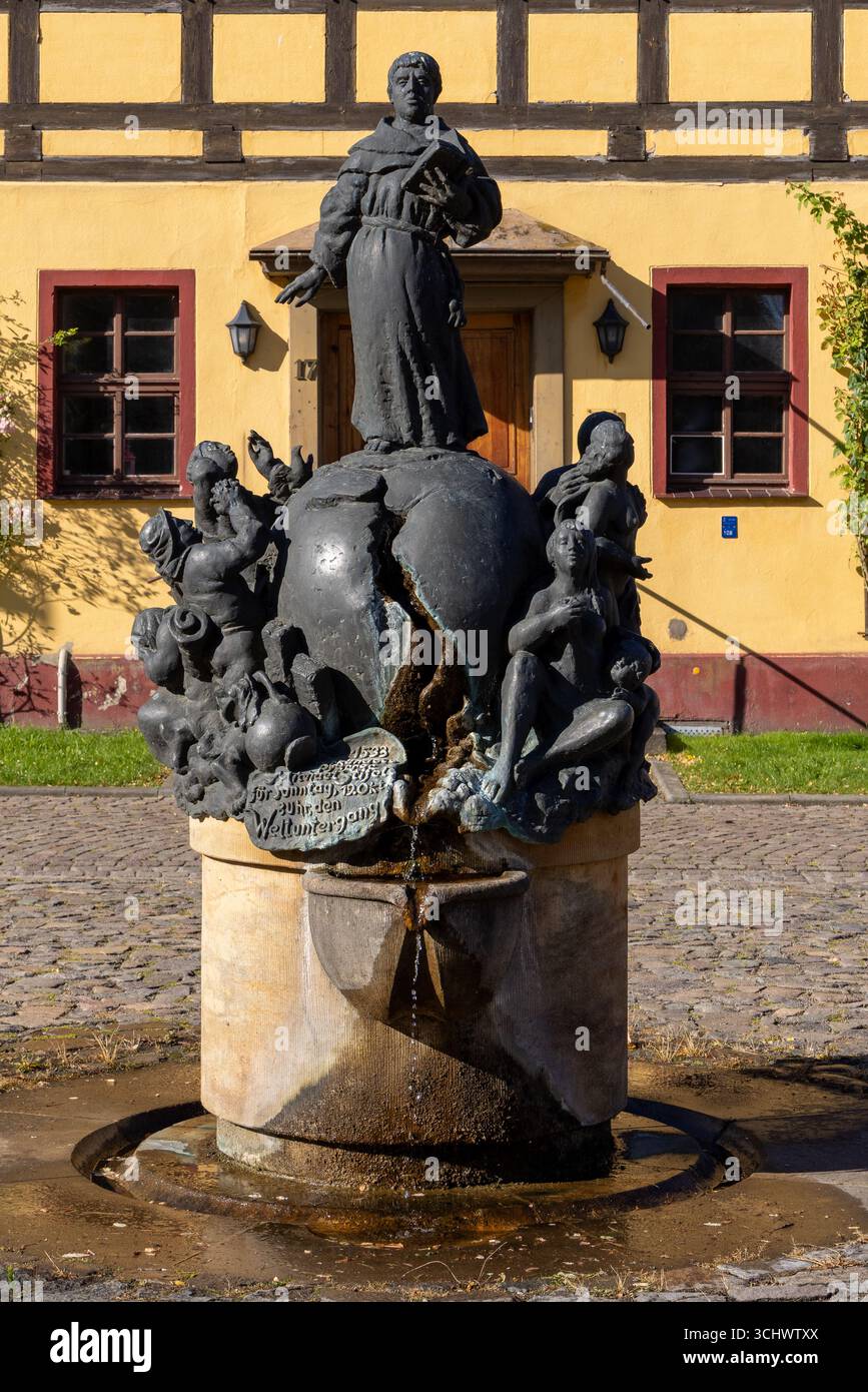 Historic monument of Michael Stifel, Annaburg Stock Photo - Alamy