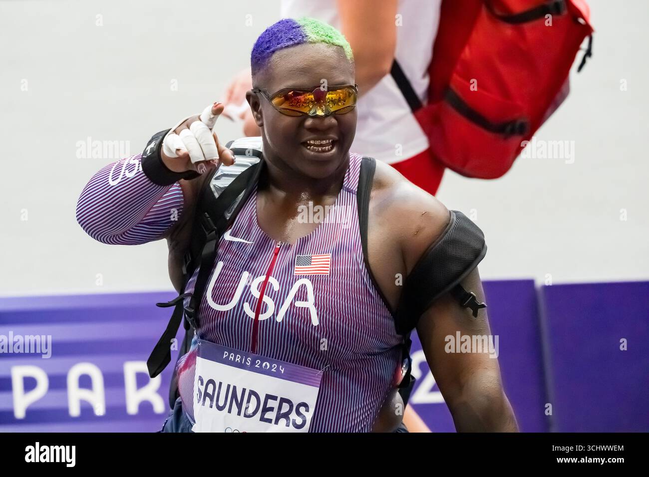 RAVEN SAUNDERS (USA) of USA, competes in the Women's Shot Put ...