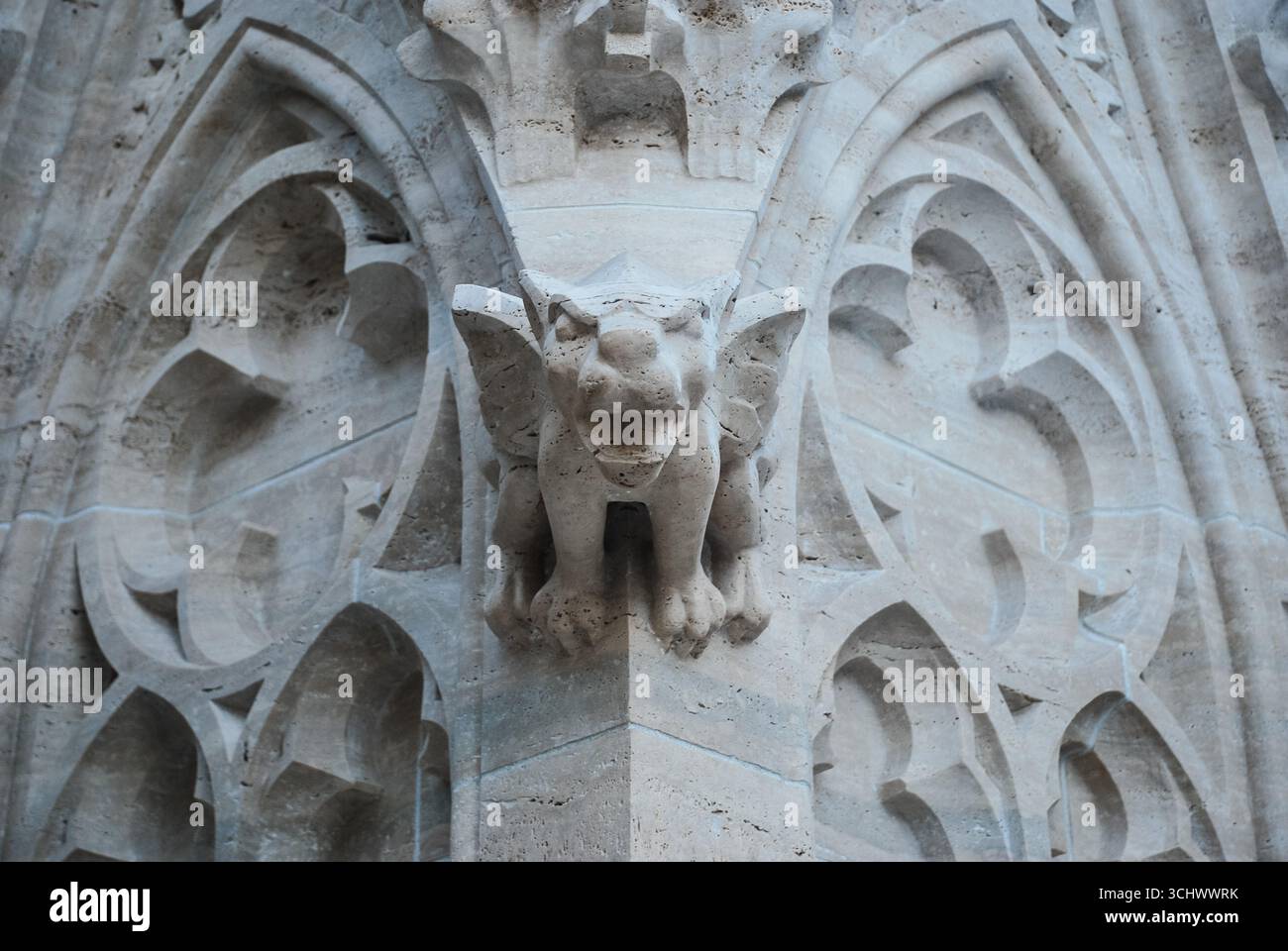 Zagreb, Croatia - August 28, 2012 - Gothic stone gargoyle on historic ...