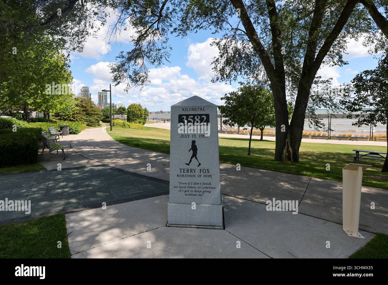 Burlington,Canada. 18th August, 2025. The Terry Fox Monument in Spencer ...