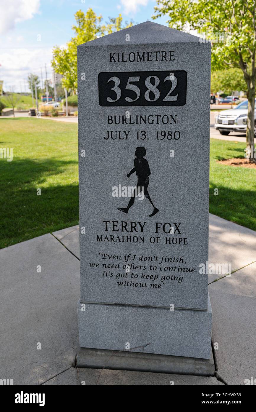 Burlington,Canada. 18th August, 2025. The Terry Fox Monument in Spencer ...