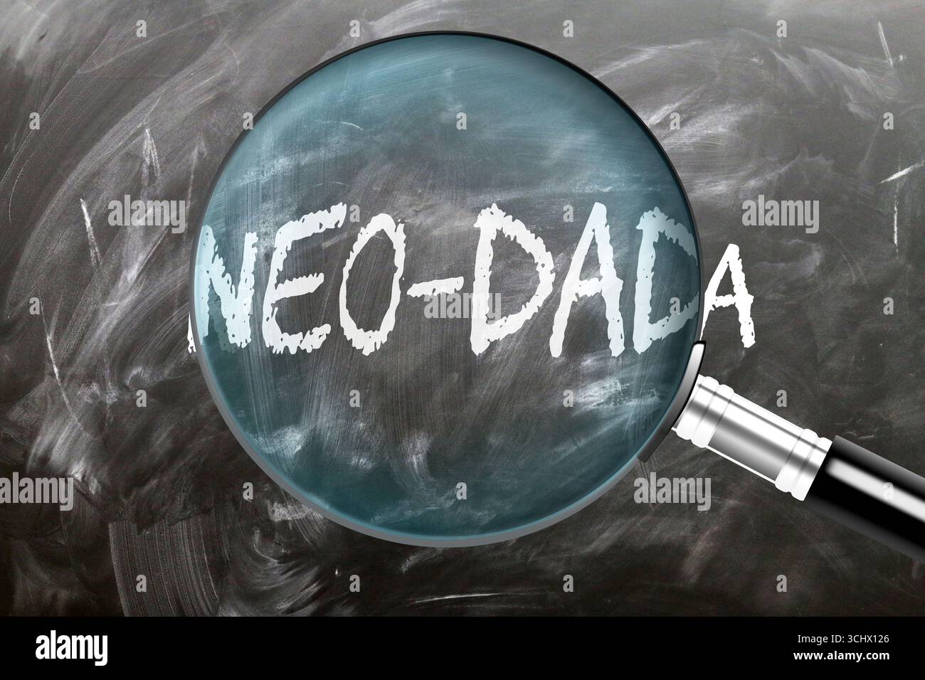 Neo-Dada - learn, study and inspect it. Taking a closer look at neo-dada. A magnifying glass ...