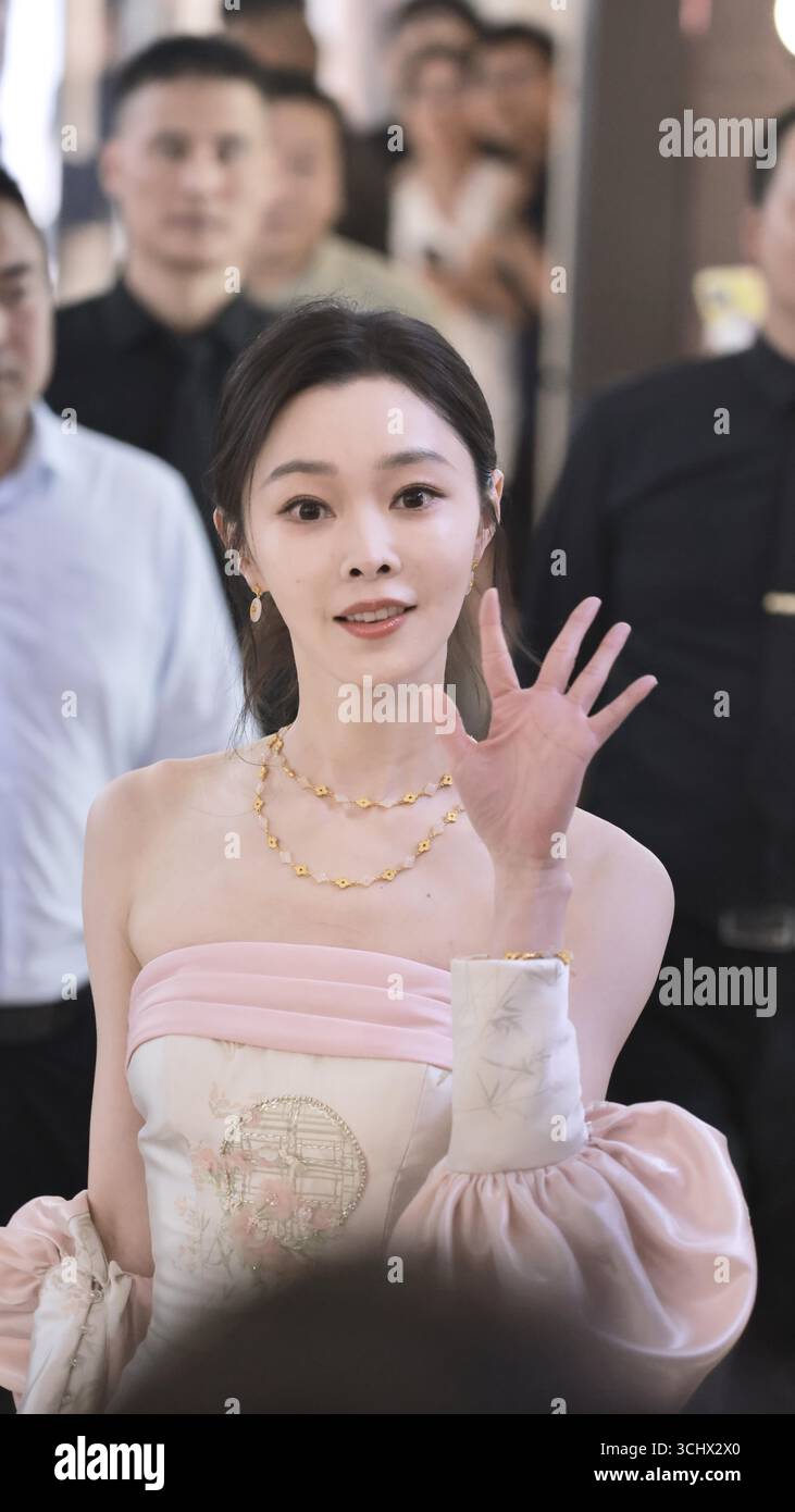 Chinese actress Song Yi attends an activity in Nanjing City, east China's Jiangsu Province, 16 ...