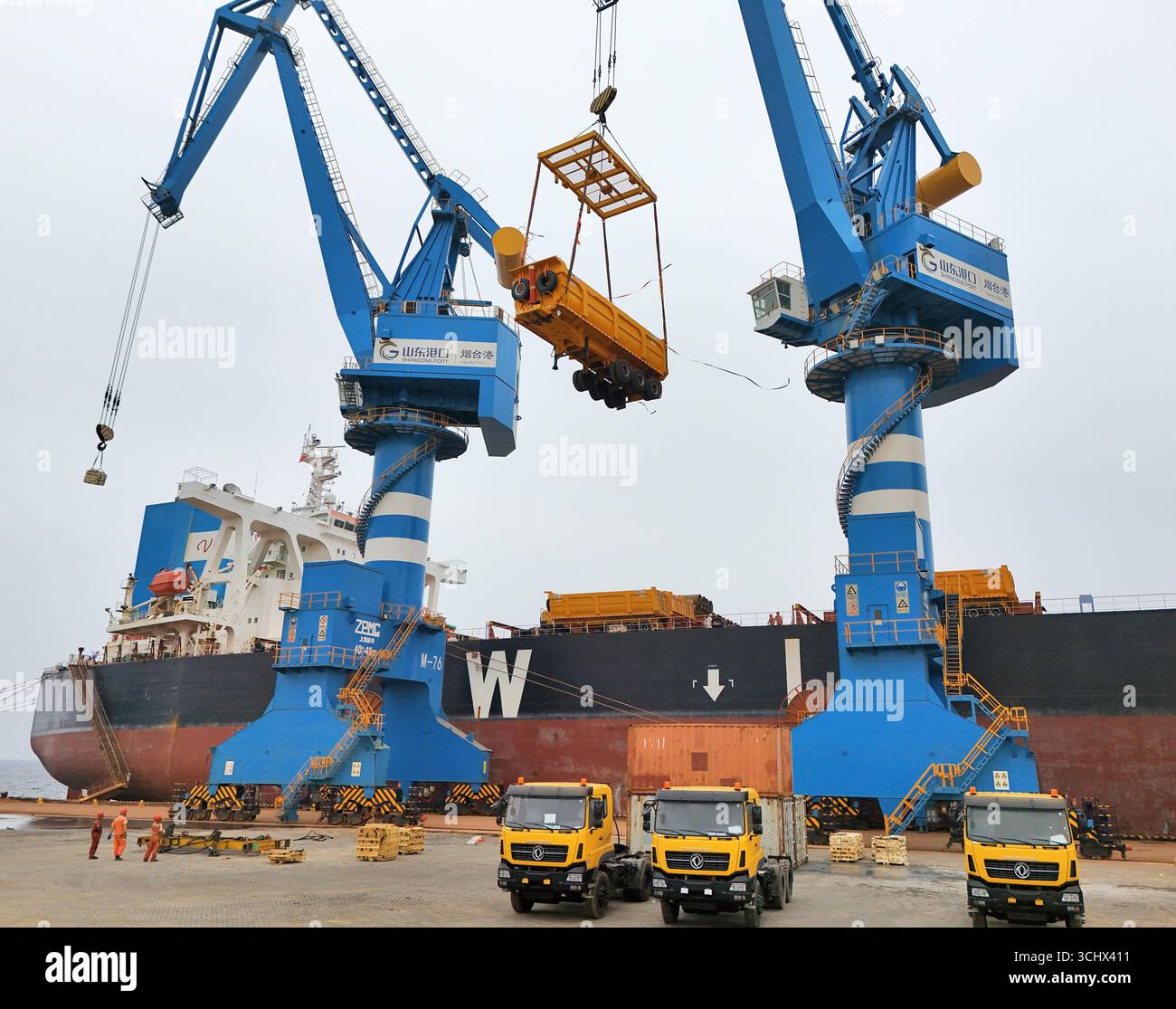 YANTAI, CHINA - SEPTEMBER 3, 2025 - Trucks exported to Africa were ...