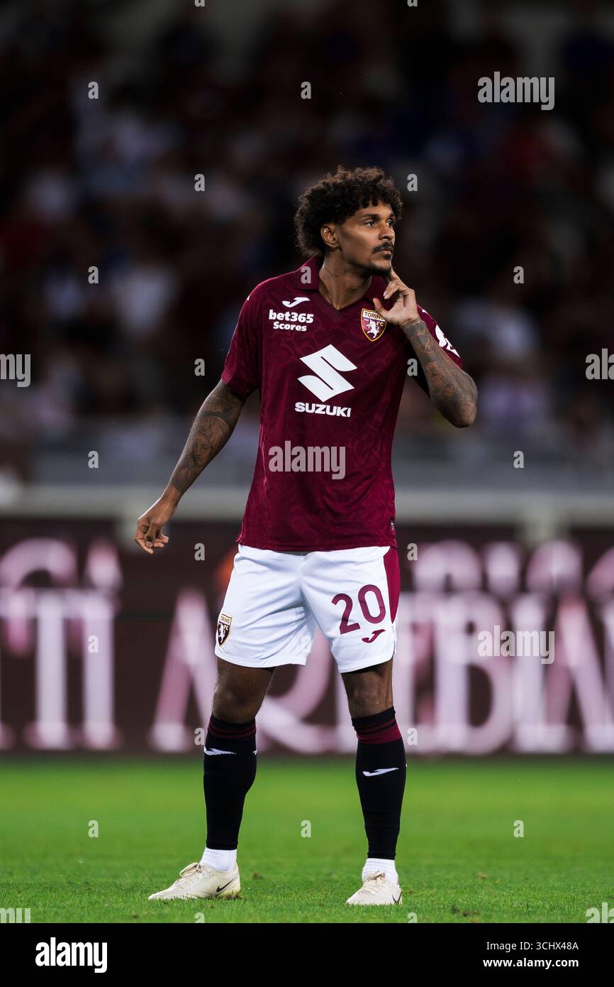 Valentino Lazaro of Torino FC gestures during the Serie A football ...