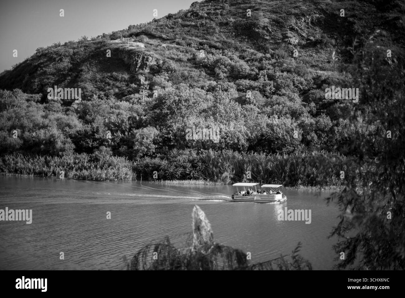 Tourist cruise boats sightseeing tours along Mtkvari Kura river in ...