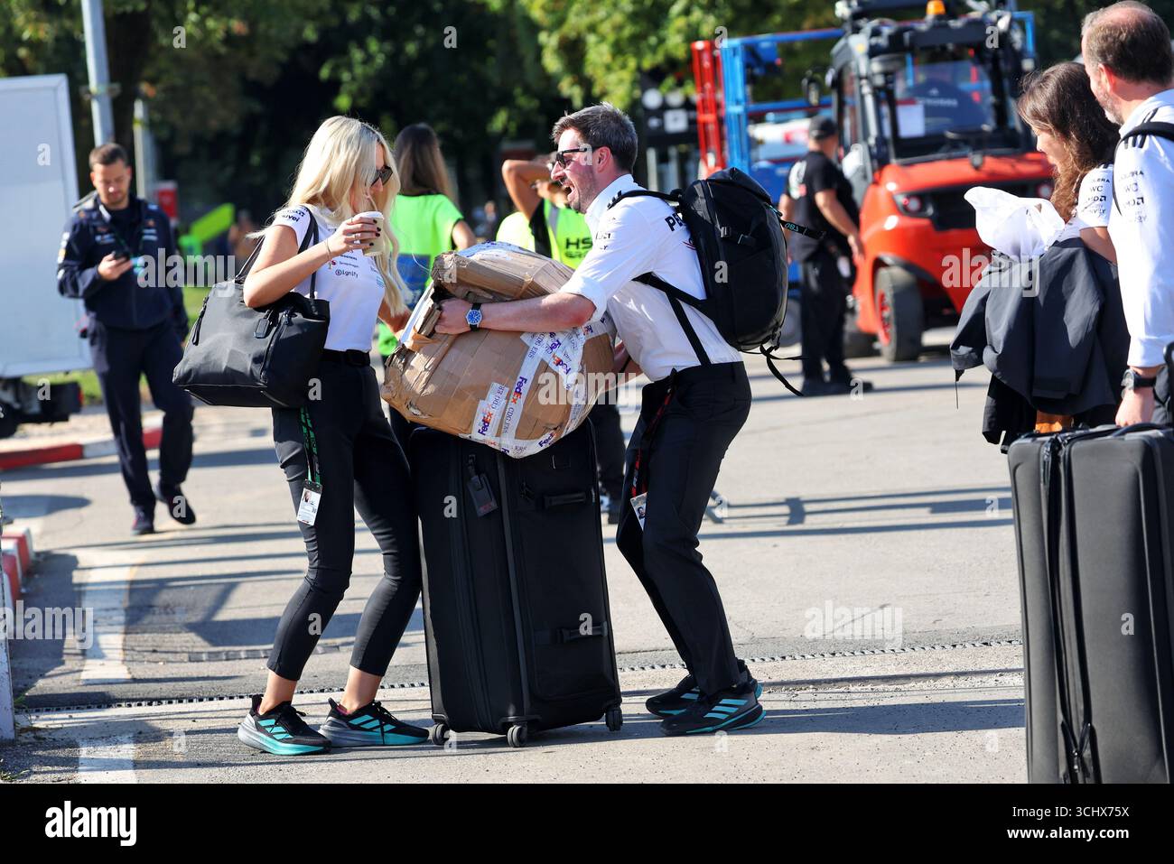 Paddock atmosphere - Mercedes AMG F1 with parcel issues. 04.09.2025 ...