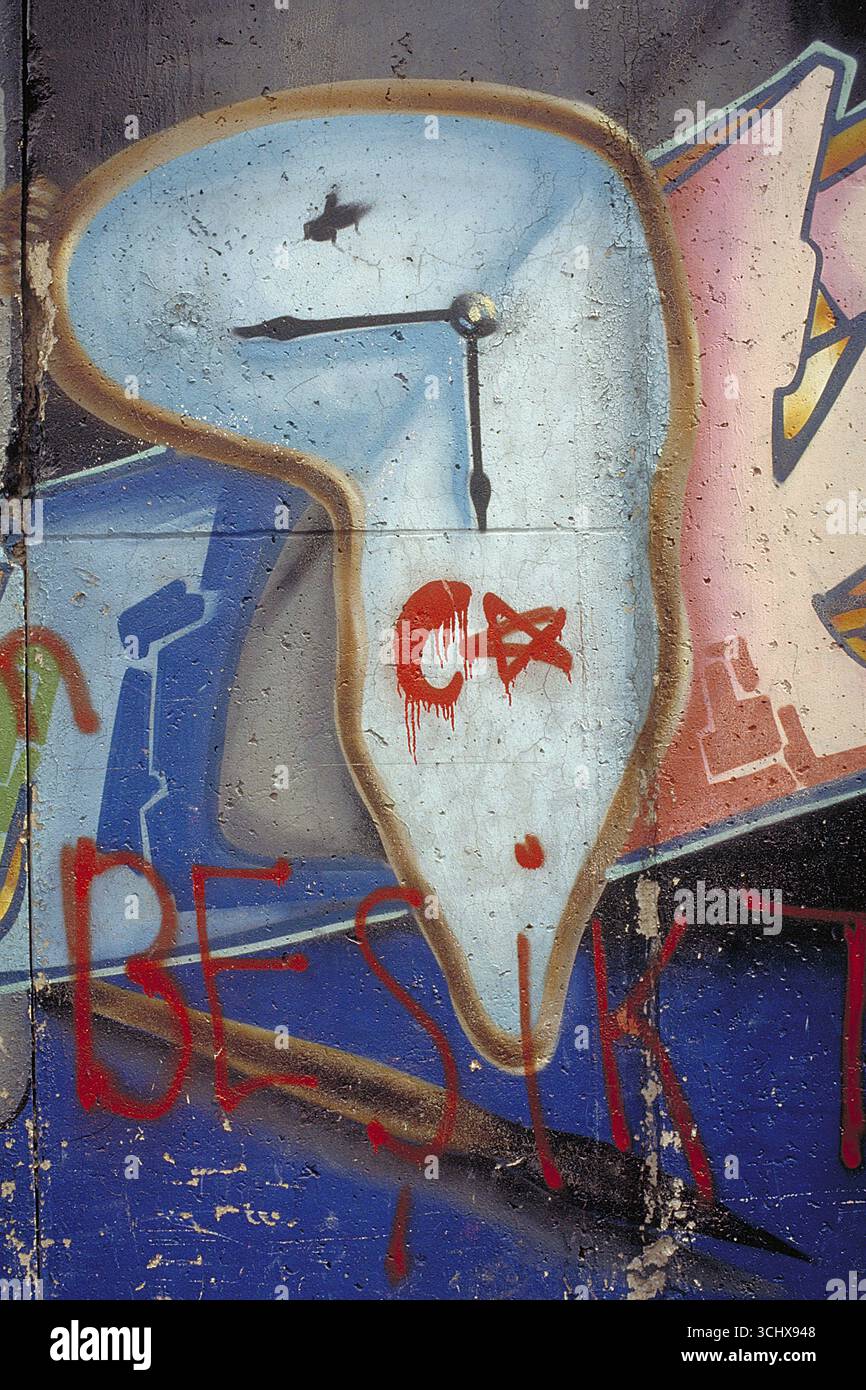 Painting at the Berlin Wall, created in the 1990s, Berlin, Germany ...