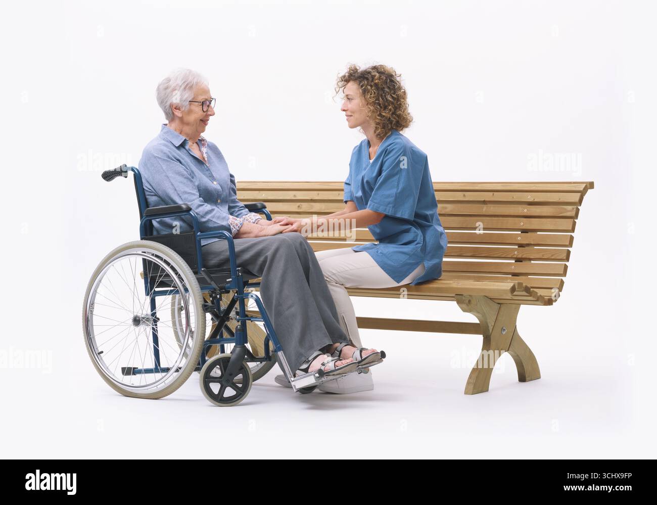 Nurse taking care senior Cut Out Stock Images & Pictures - Alamy