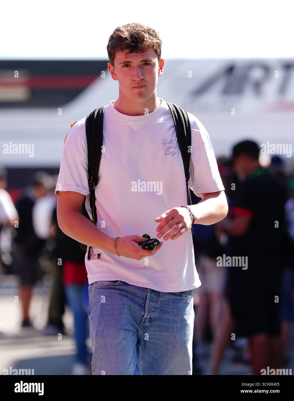 Alex Dunne who will be driving for McLaren in FP1 arrives at Monza ...