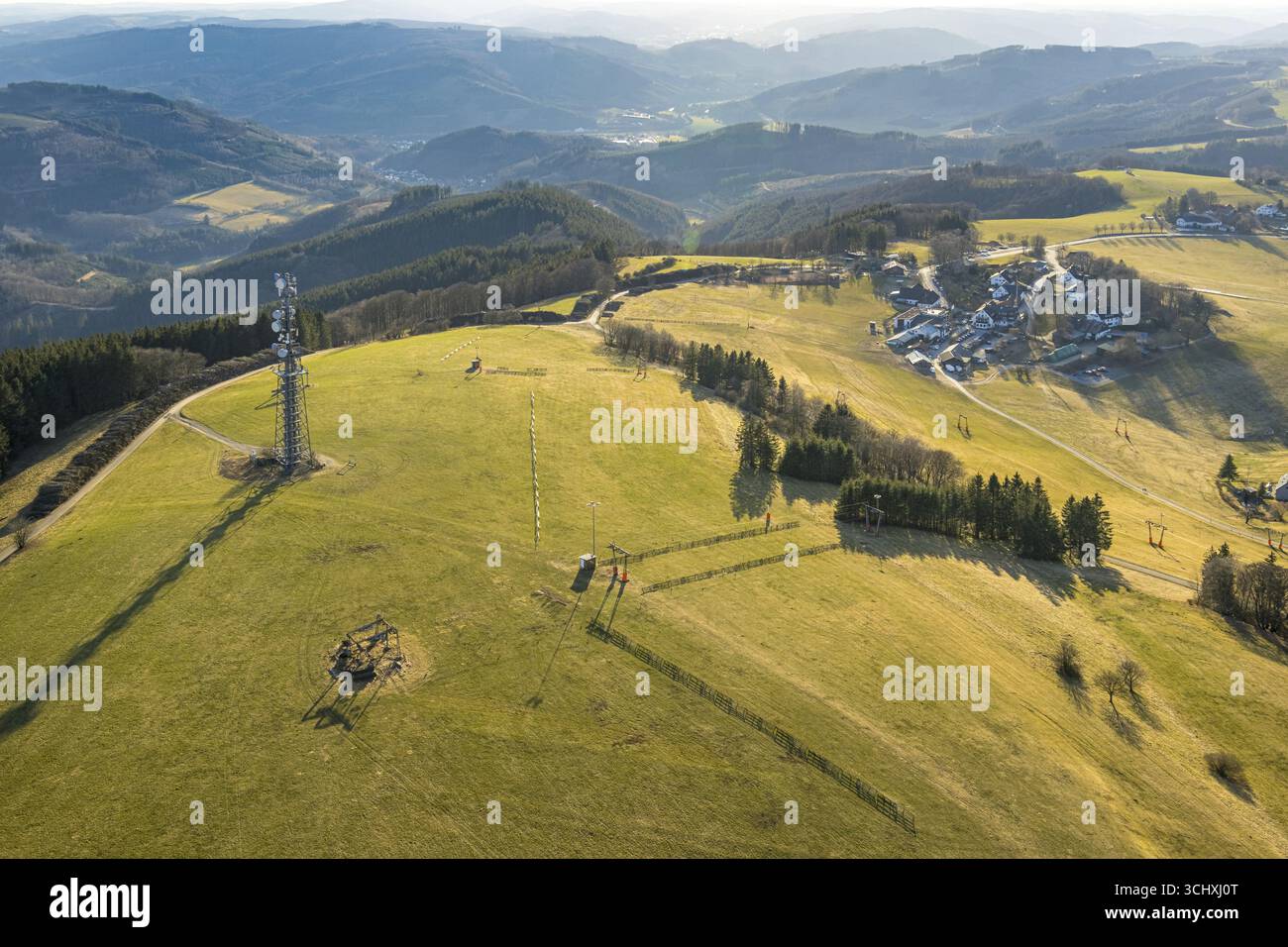 Aerial view, local view with distant view, observation tower Schomberg ...