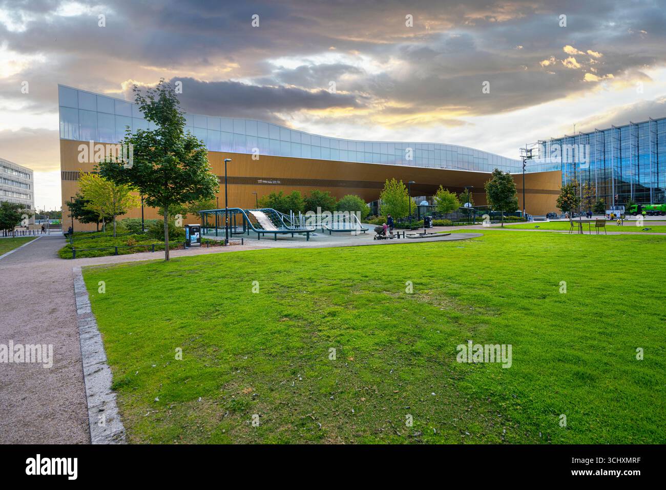 Helsinki, Finland. August 26 2025. Panoramic view of the modern ...