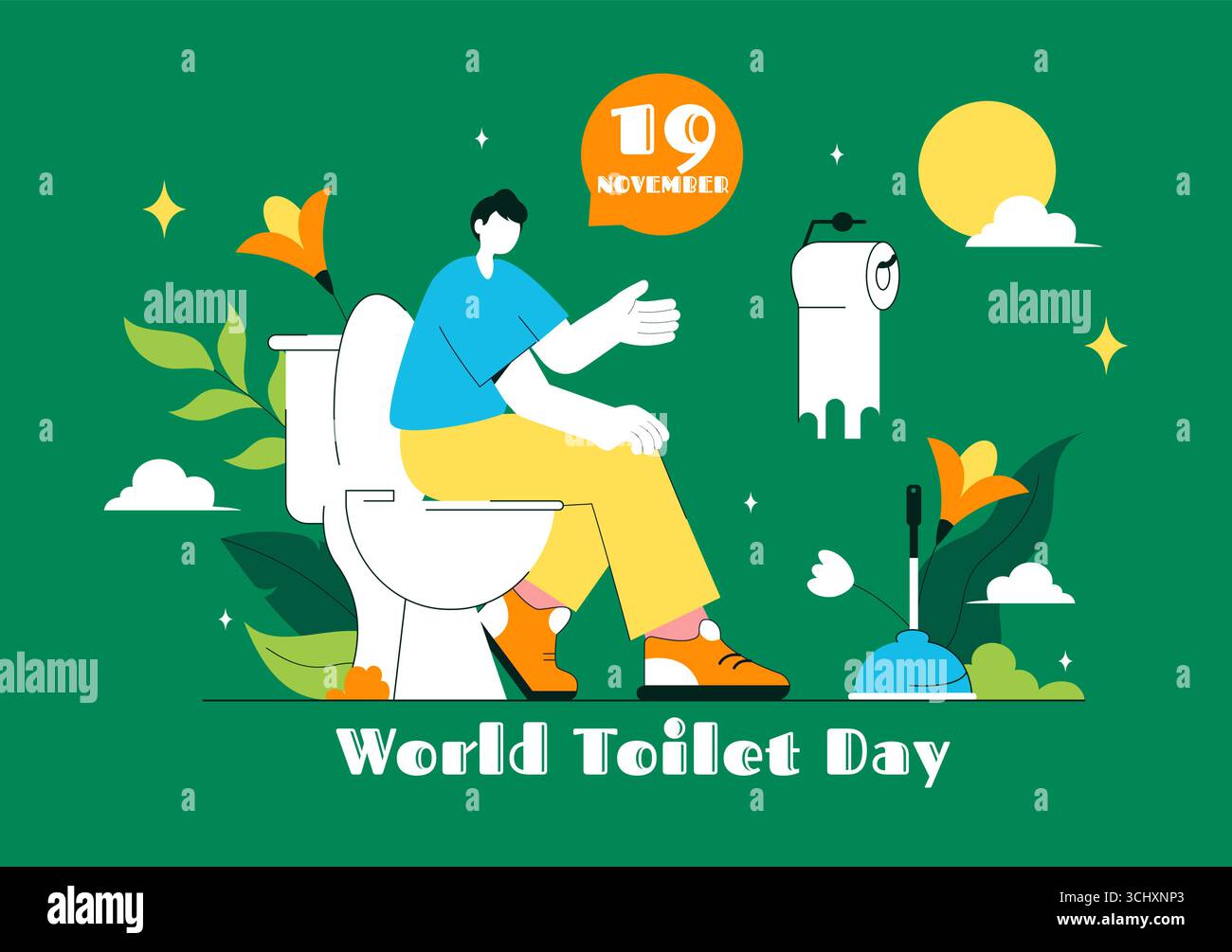 World Toilet Day Vector Illustration on November 19 featuring Toilet ...