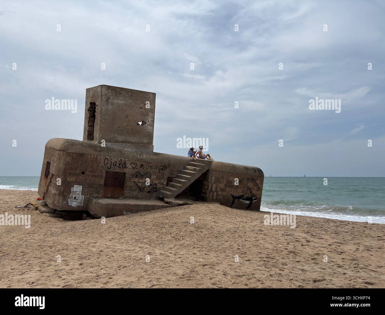 Bunker Punta del Boqueron on Playa de Camposoto, a WWII-era concrete ...