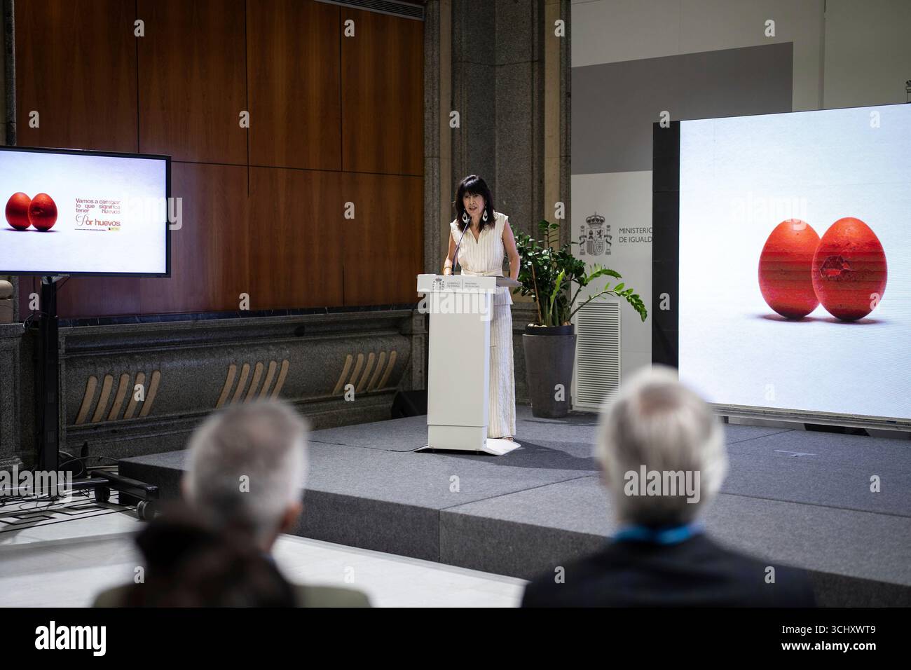 The Minister of Equality, Ana Redondo, presents an institutional ...