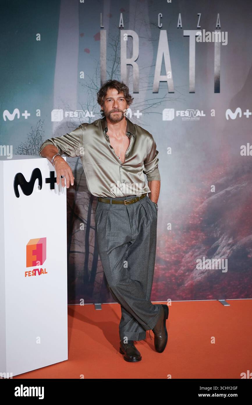 Actor Félix Gómez poses on the orange carpet at the XVII edition of the ...