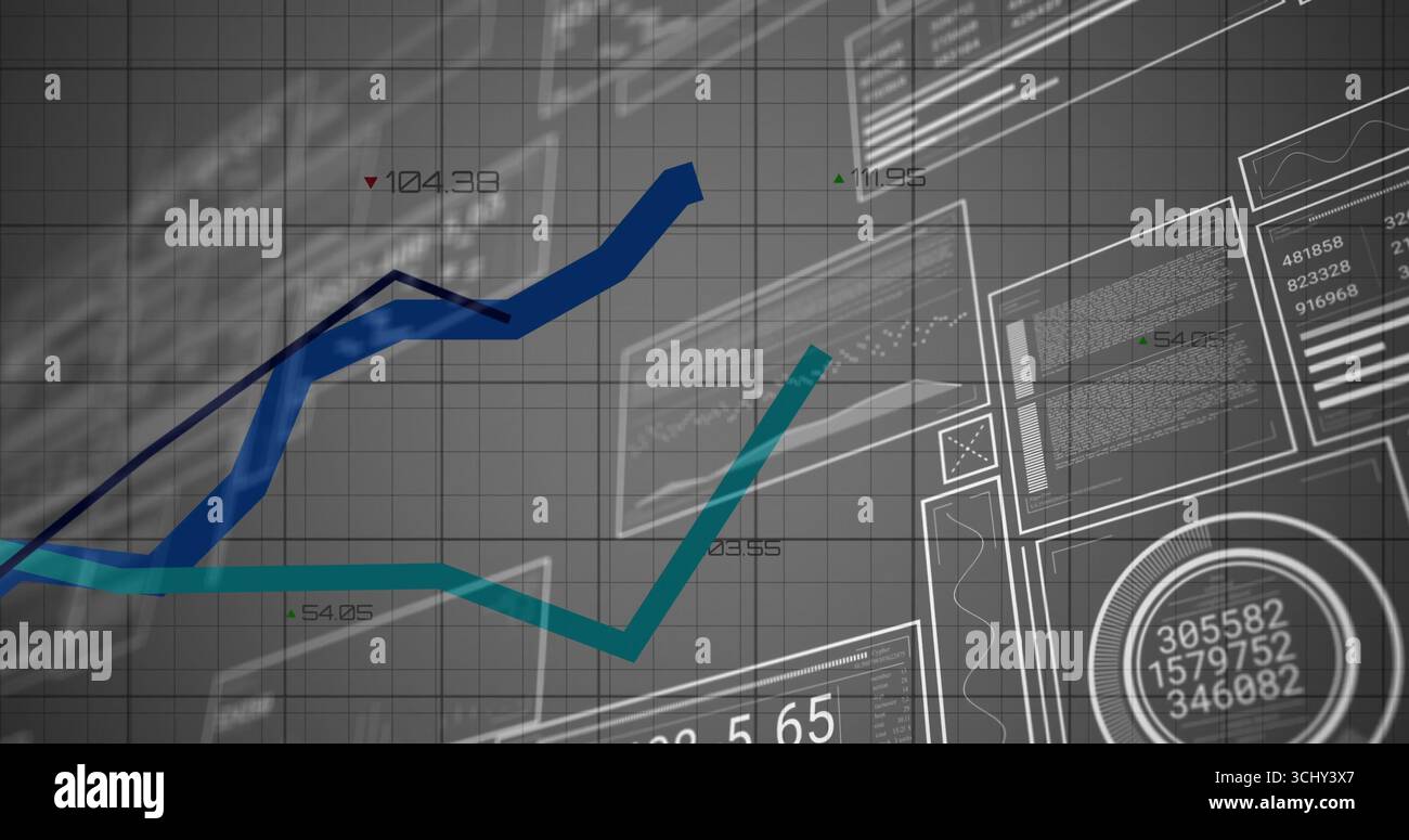 Displaying two colored line graphs ascending on dashboard grid panel ...