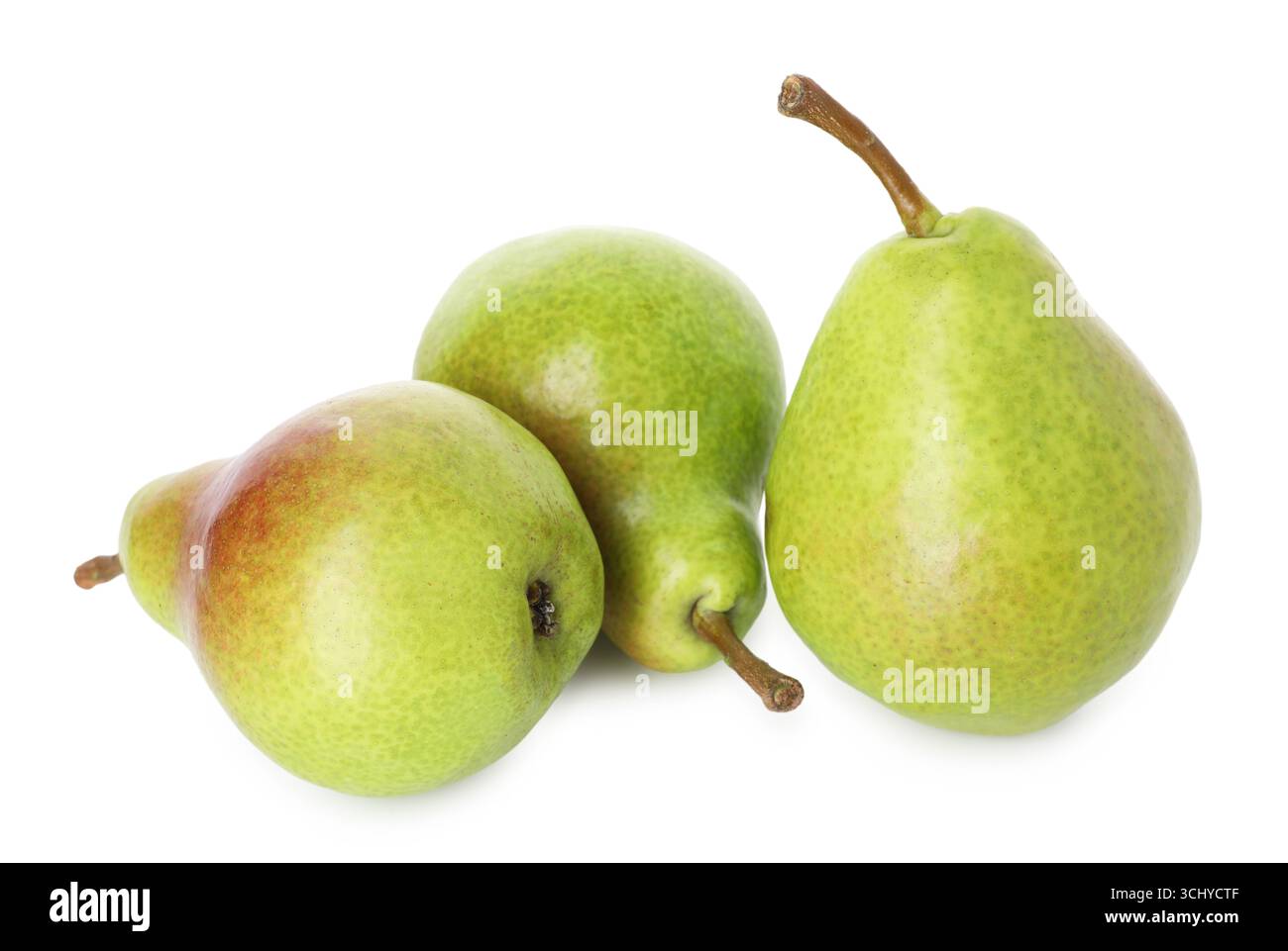 Three whole ripe pears isolated on white Stock Photo - Alamy