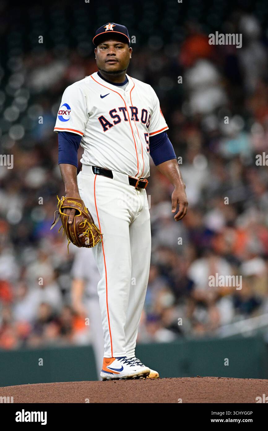 Houston, TX USA; Houston Astros pitcher Framber Valdez (59) prepares ...