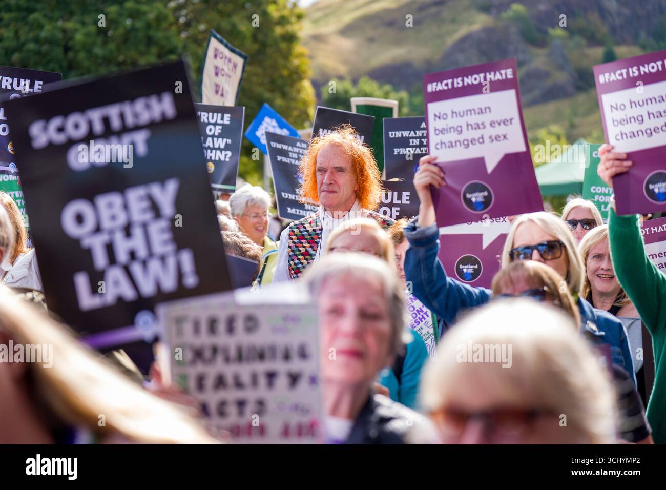Campaigners from For Women Scotland outside Scottish Parliament in ...