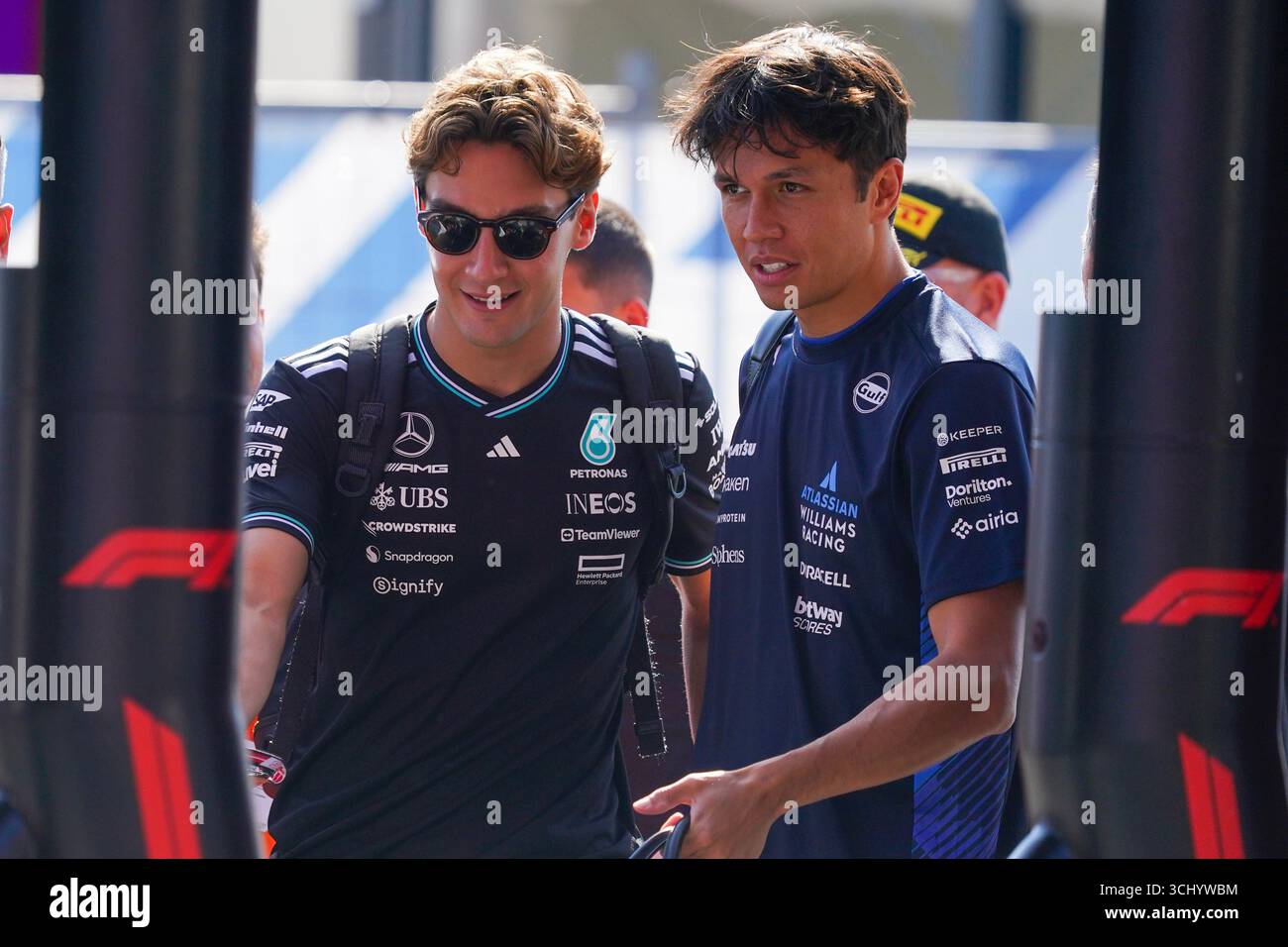 George Russell and Alexander Albon during the Formula 1 Pirelli Gran ...